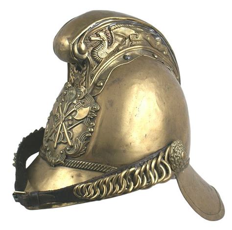 418 Antique Brass French Fire Helmet Lot 418