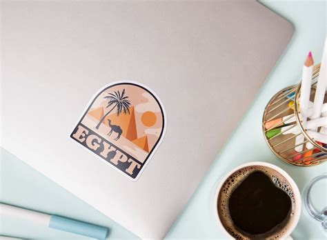 Egypt Pyramids Glossy Sticker Retro Travel Sticker Pyramid Sticker