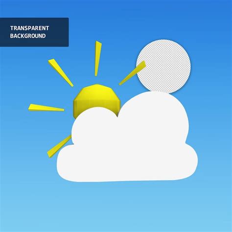 Wolk En Zon Pictogram Op Transparante Achtergrond Premium Psd Bestanden