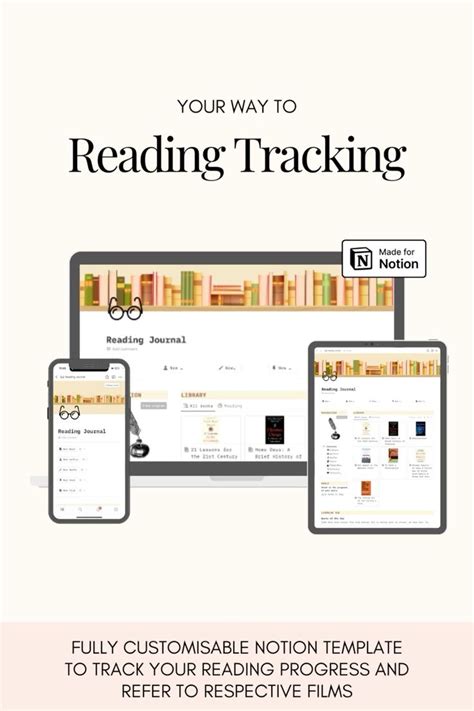 Notion Reading Journal For Book Lovers Aesthetic Reading Planner Notion Template Reading