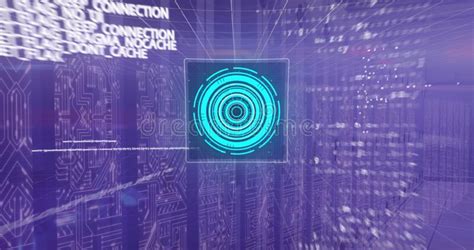 image of data processing and scope scanning over server room stock
