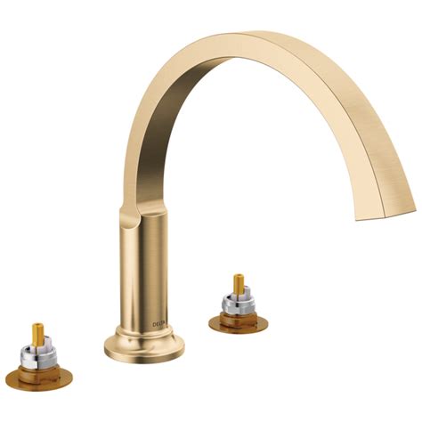 Roman Tub Trim In Lumicoat Champagne Bronze T2788 Cz Pr Lhp Delta Faucet