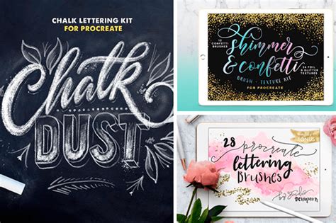 Art And Collectibles Digital Calligraphy Fonts Procreate Lettering Brush