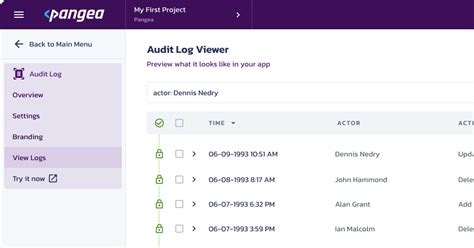 pangeacyber react mui audit log viewer examples codesandbox