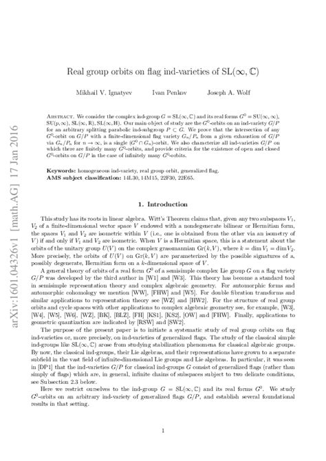 Pdf Real Group Orbits On Flag Ind Varieties Of Sl∞c