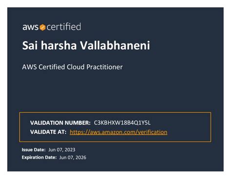 Sai Harsha Vallabhaneni On Linkedin Aws Cloudpractitioner Certification Cloudcomputing
