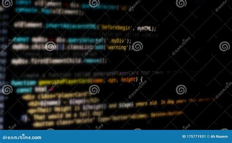 Programming Code Abstract Technology Background Written By Myself Defocused Background Stock