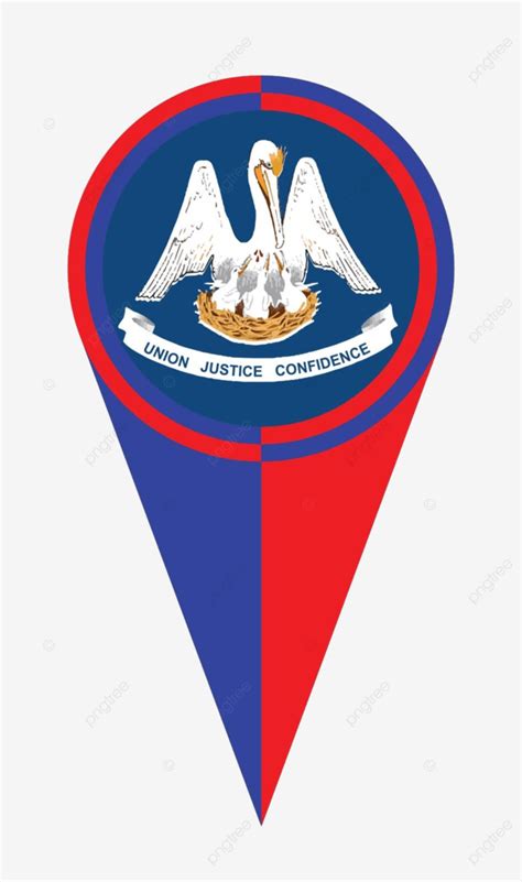 Louisiana Map Pointer Location Flag Isolated Pointer Cartoon Vector