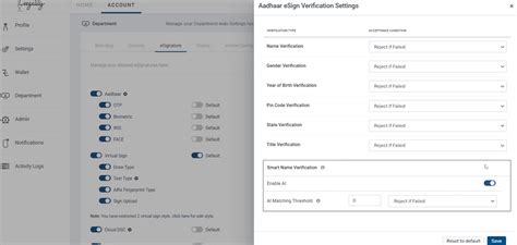 Signature Certificate Verification Settings