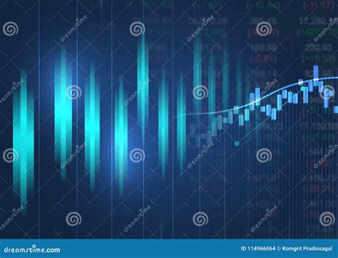 Financial Chart With Up Trend Line Graph Stock Illustration