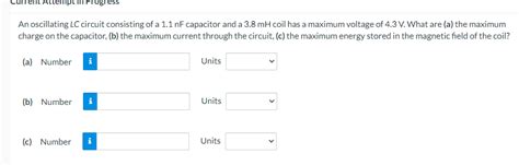 solved an oscillating lc circuit consisting of a 1 1nf