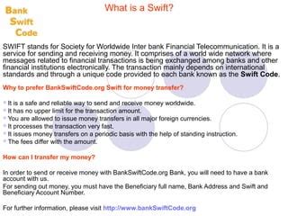 Swift Money Transfer PPT