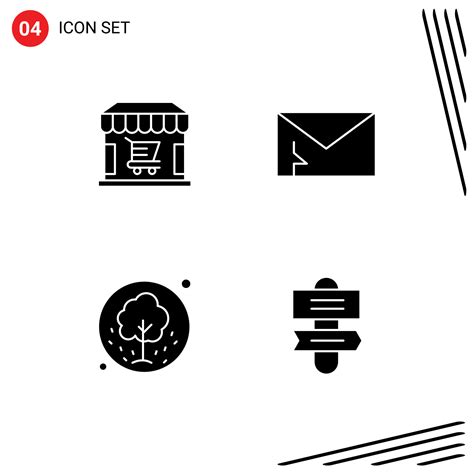 Paquete De Iconos De Vector De Stock De 4 Signos Y Símbolos De Línea