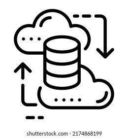 Server Leaves Linear Icon Organic Data Stock Vector Royalty Free