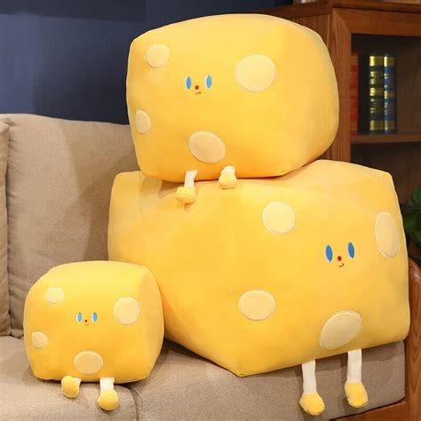 Cute Cube Cheese Block Plushie Kawaiies