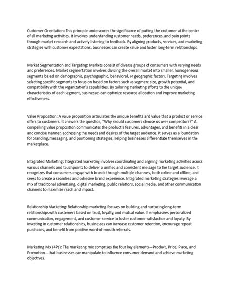 Customer Orientation Pdf Marketing Target Audience