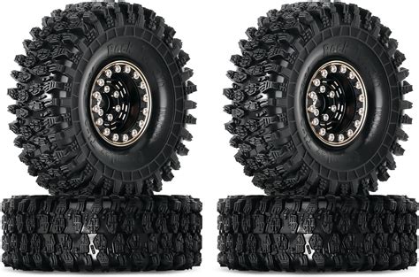 INJORA 1 0 RC Tires Set Beadlock Brass Wheel Rims For 1 18 1 24 RC
