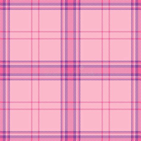 Plaid Seamless Pattern In Pink Check Fabric Texture Stock Vector