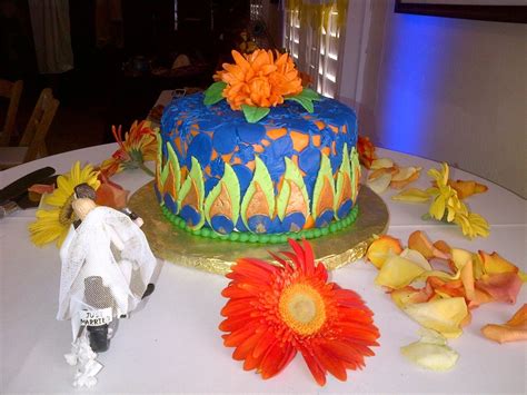 Peacock Themed Wedding Cake Basketcakesnet