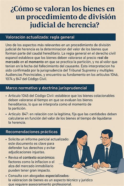 Cómo se valoran los bienes en un procedimiento de división judicial de herencia