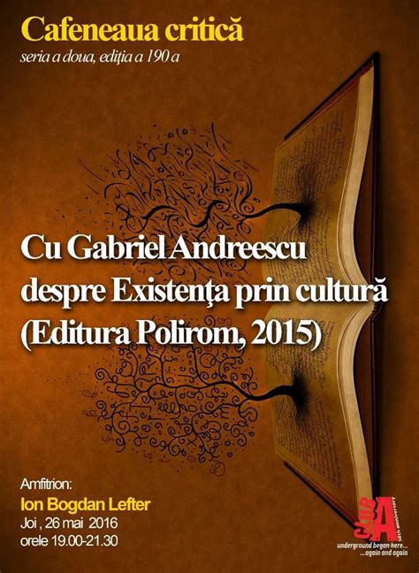 Gabriel Andreescu La Cafeneaua Critică Agentia De Carte