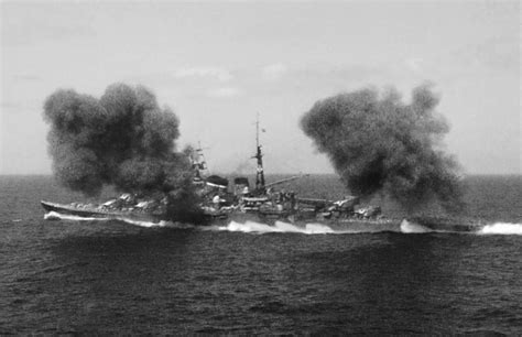 [1232 X 797]ijn Chokai Firing Her Main Battery Guns During Exercises