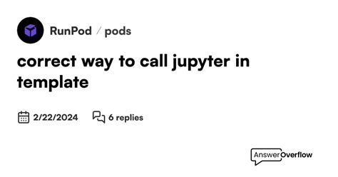 Correct Way To Call Jupyter In Template Runpod