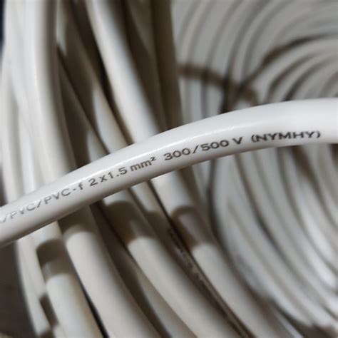 Jual ETERNA NYMHY 2X1 5 MM METERAN KABEL LISTRIK PUTIH SERABUT