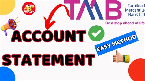 Tmb Account Statement How To Download Tmb Bank Account Statement Youtube