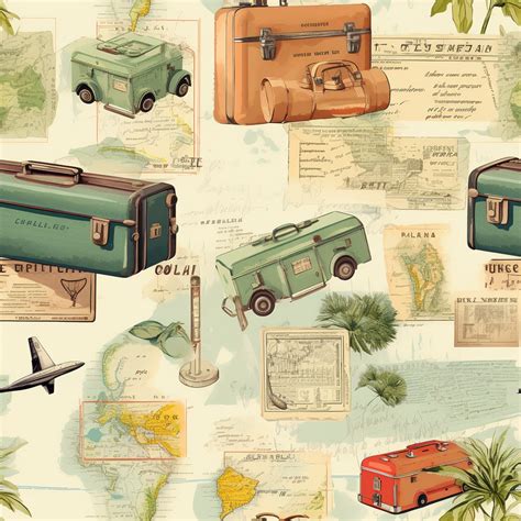 Seamless Travel Objects Background Free Stock Photo Public Domain Pictures