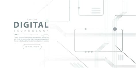 Abstract Digital Technology Hi Tech Futuristic Grey White Background Cyber Information