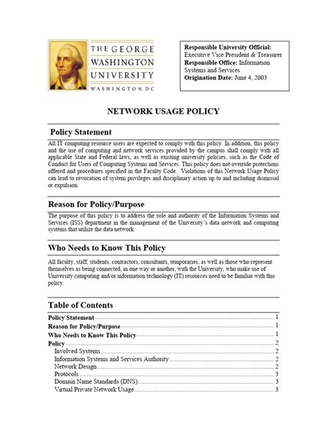 Networkusage Policy Template Pdf Computer Network Information