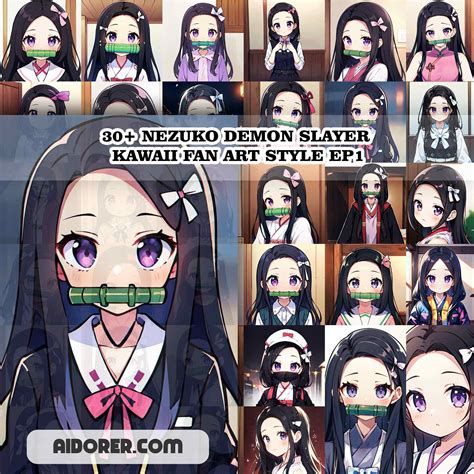 30 Nezuko Kamado Demon Slayer Kawaii Fan Art Style Ep1 Aidorer