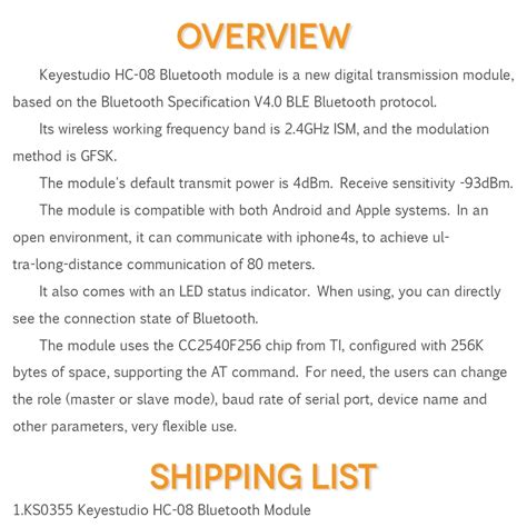 Keyestudio Hc 08 Bluetooth Master Slave Module Transceiver For Arduino