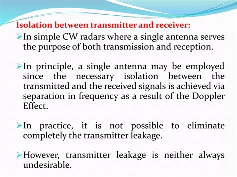 Radar Systems Unit Ii Cw And Frequency Modulated Radar Pptx Digital Audio Computer