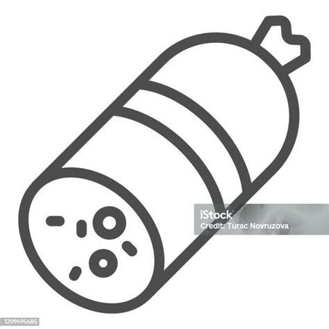 香腸線圖示肉向量插圖隔離在白色上薩拉米大綱風格設計專為網路和應用而設計向量圖形及更多10號圖片 10號 一個物體 一片 Istock