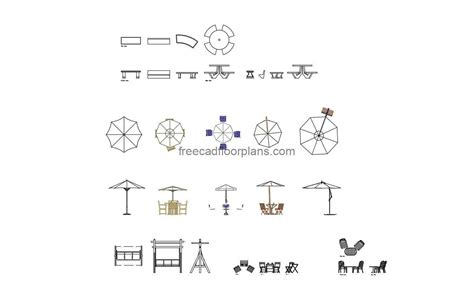 Garden Seating Free Cad Drawings