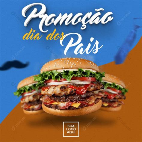 Feliz Dia Dos Pais Social Media Psd Editável Promoção Hambúrgueres