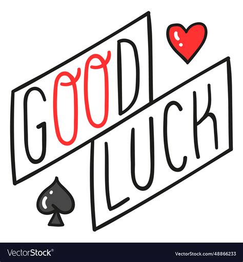 Good Luck Lettering Royalty Free Vector Image Vectorstock