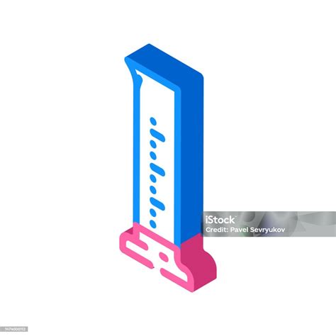 졸업 실린더 화학 유리 실험실 아이소메트릭 아이콘 벡터 일러스트 레이 션 건강관리와 의술에 대한 스톡 벡터 아트 및 기타 이미지