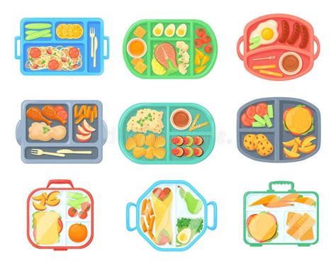 Bandejas De Comidas Escolares Bandeja De Comida Con Menú De Cafetería