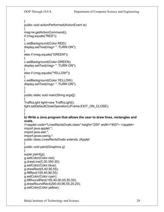 Object Oriented Programming La Bmanual Jntu PDF