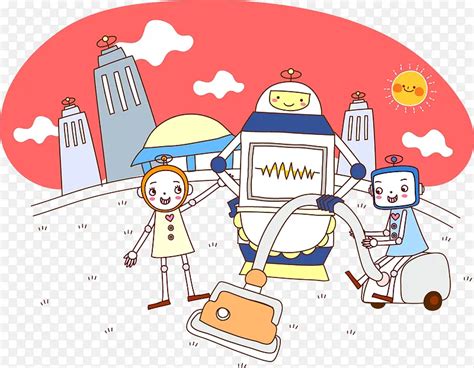 用吸尘器打扫卫生的机器人PNG图片素材下载 图片编号qbnejjlq 免抠素材网