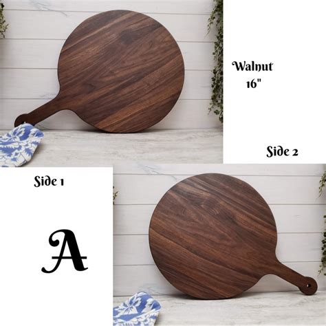 Large Pizza Paddle 16 Inch Serving Board With Handle Round Etsy