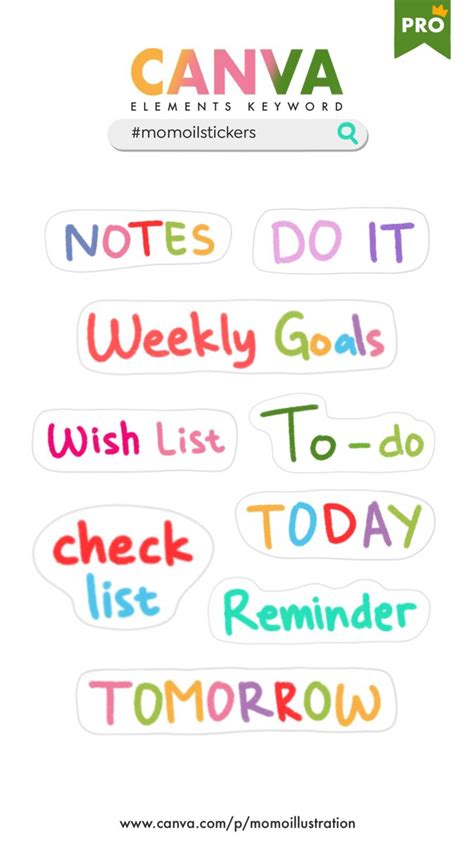 Daily Planner Sticker Label Canva Elements Artofit