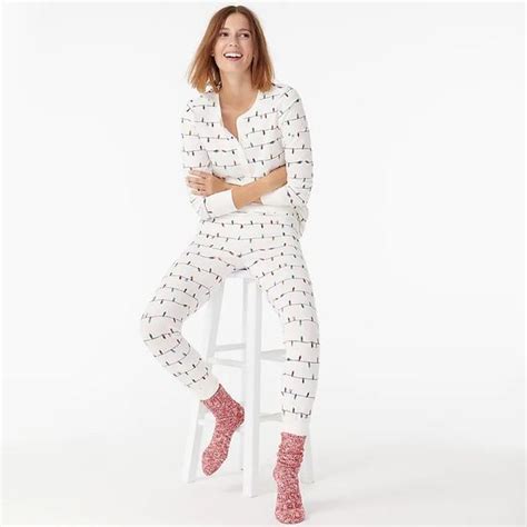 Cozy Christmas Pajamas Womens Thermal Pajamas J Crew String Of