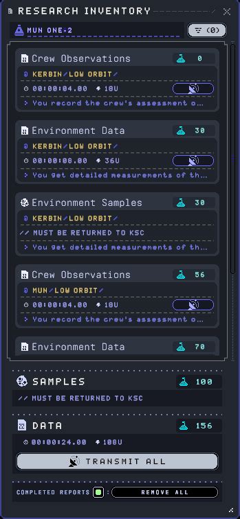 Suggestion In The Research Inventory Window Move Newest Reports To