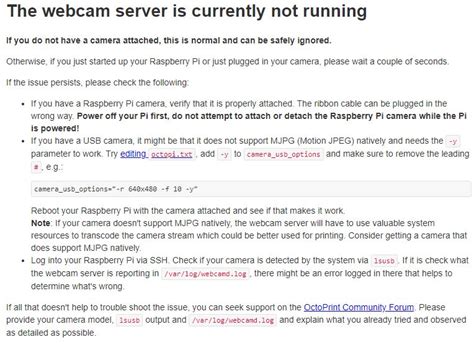 Sometimes Works Sometimes Webcam Stream Loading Webcams OctoPrint Community Forum