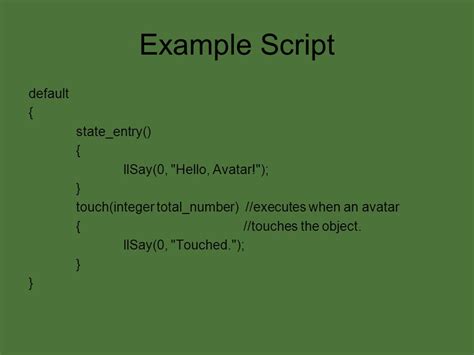 Lsl Linden Scripting Language Andrew Orr 1217 Ppt Download