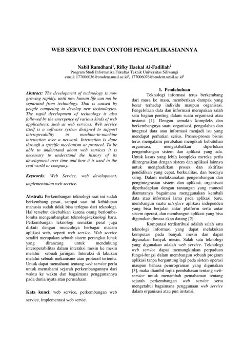 PDF WEB SERVICE DAN CONTOH PENGAPLIKASIANNYA